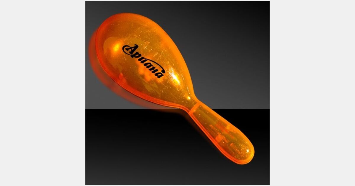 Custom Printed Plastic Glitter Maraca 7" Orange with your logo ...