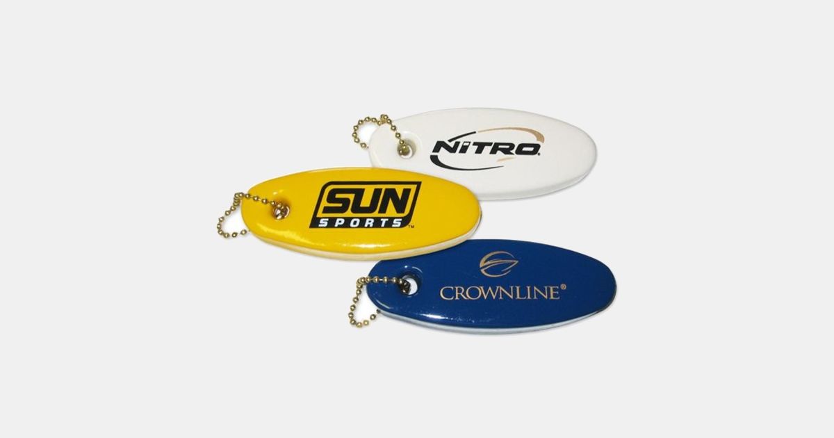 Oval Shaped Vinyl-Coated Floating Key Tag with your logo ...