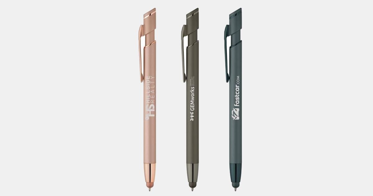Custom Printed Pacific Softy Metallic Pen w/ Stylus with your logo ...