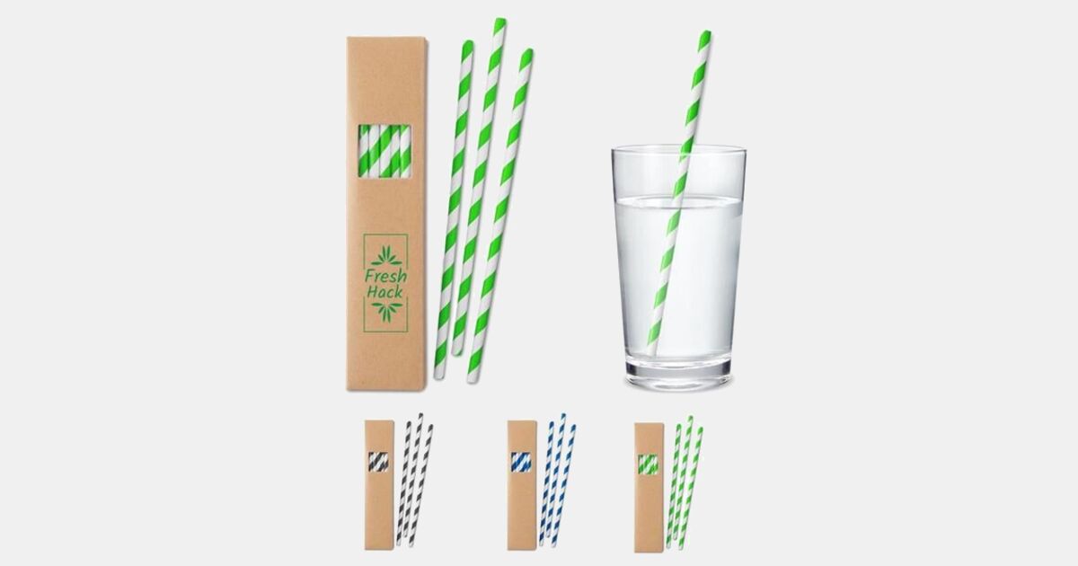 Promotional Paper Straw Set - 20/Pc with your logo | MiniThrowBalls.com