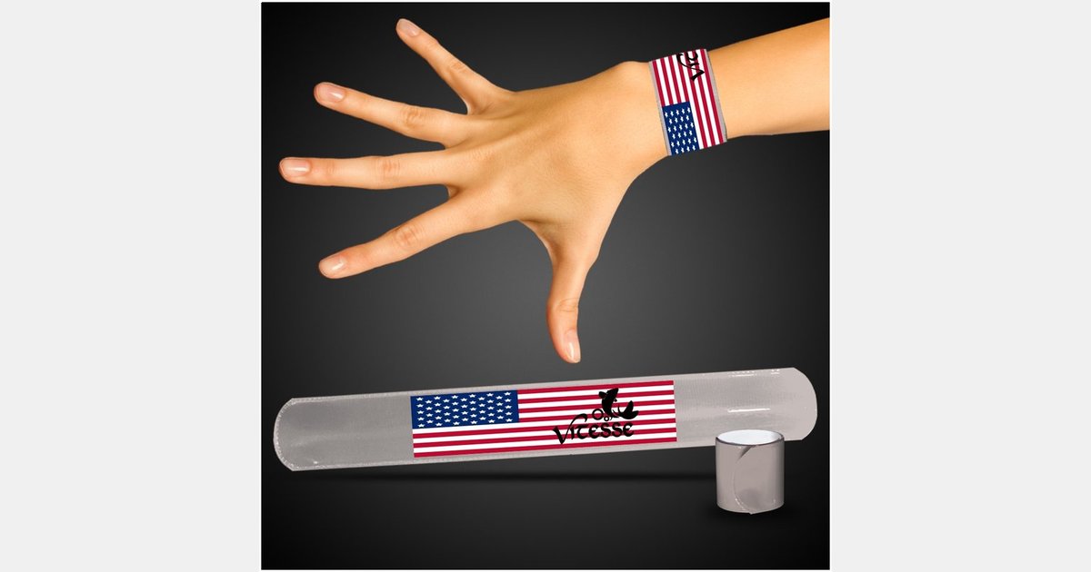 Patriotic Slap Bracelet with your logo | MiniThrowBalls.com