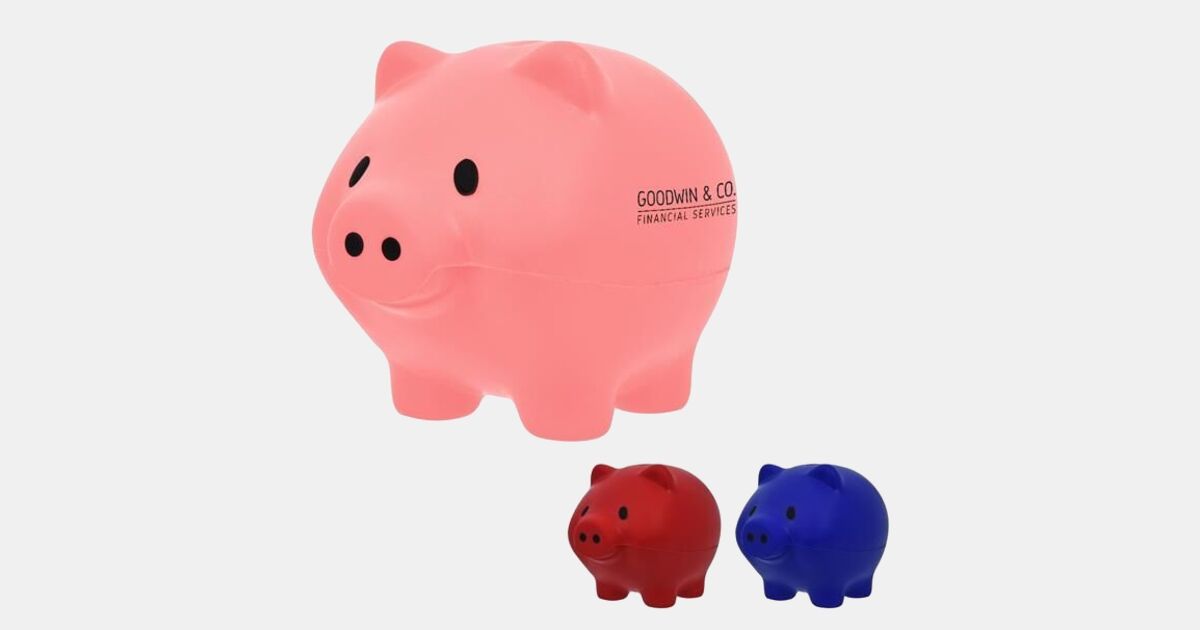 Pig Stress Reliever with your logo | MiniThrowBalls.com