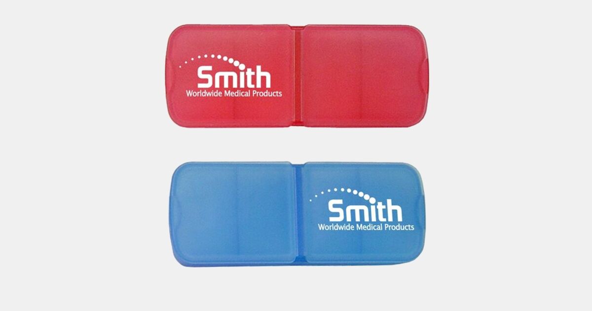 Custom Printed Pill Box with your logo | MiniThrowBalls.com