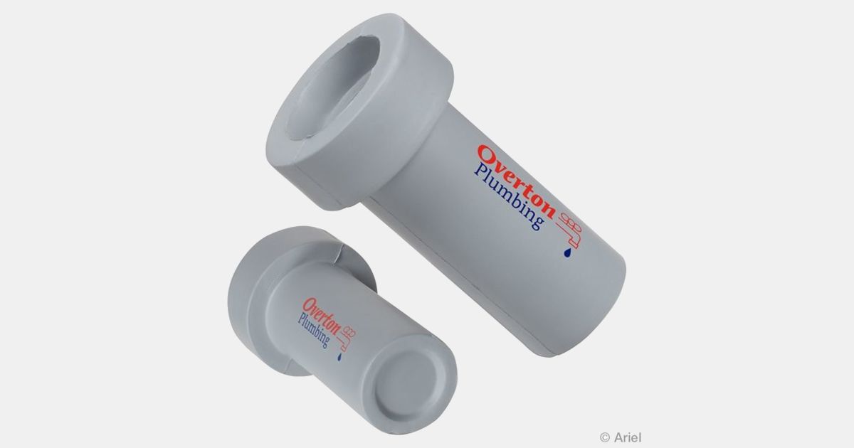 Custom Pipe Stress Reliever with your logo | MiniThrowBalls.com