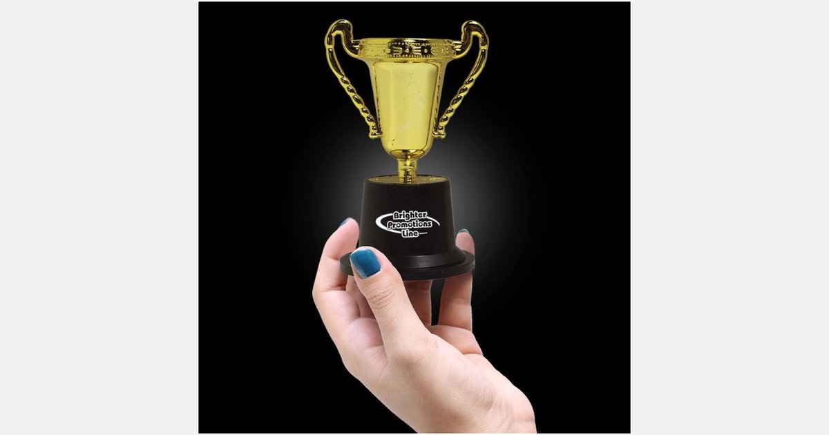 Award - Custom Imprinted Plastic Gold Award | MiniThrowBalls.com