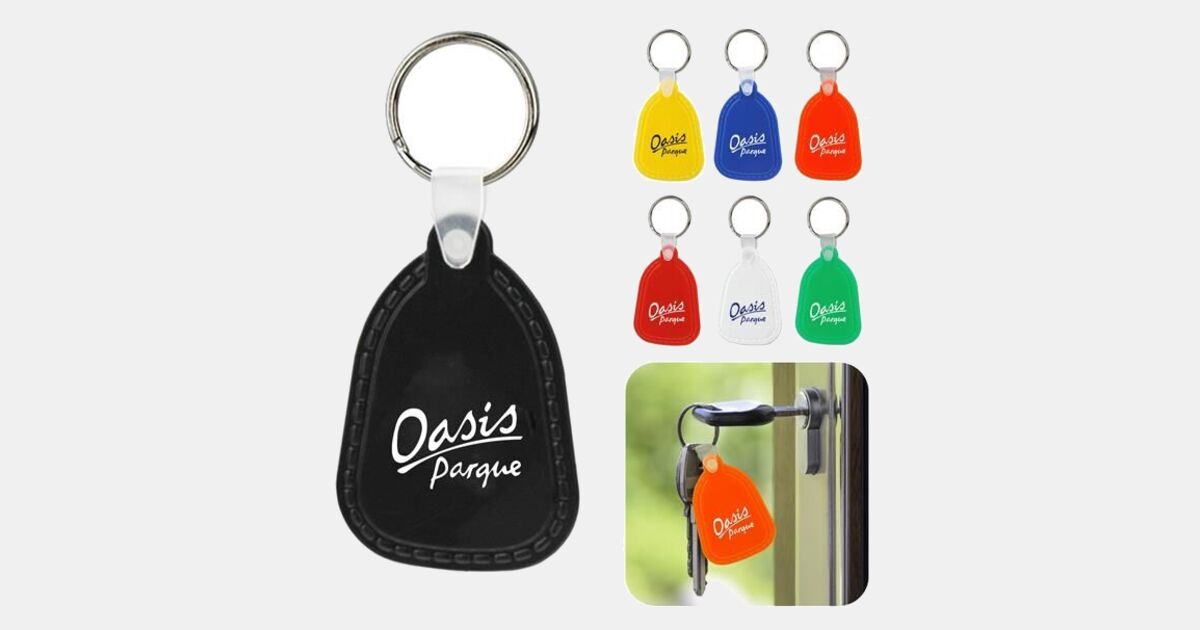 Plastic Key Tag with your logo | MiniThrowBalls.com