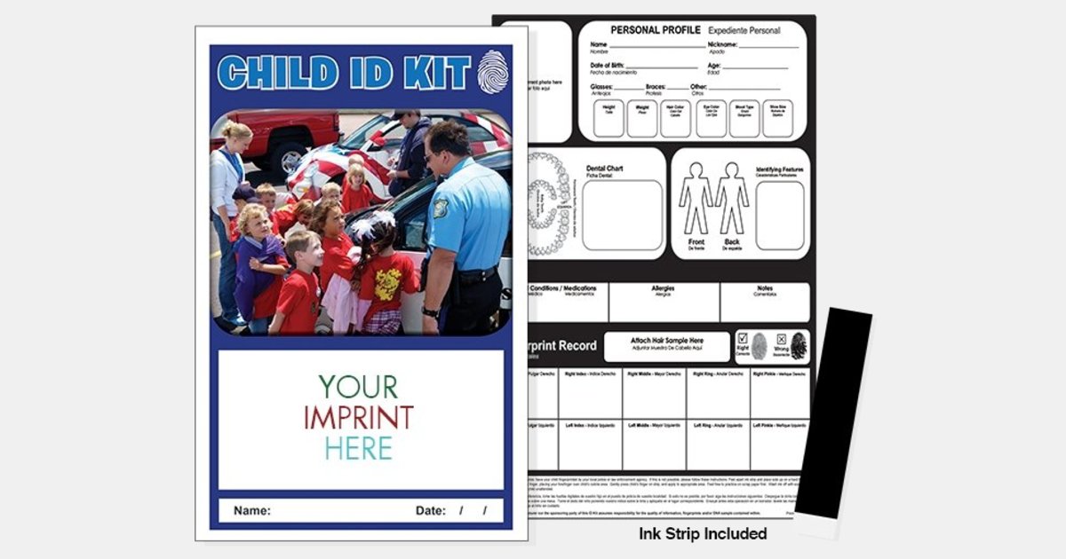 Police Child ID Kit USA Made with your logo | MiniThrowBalls.com