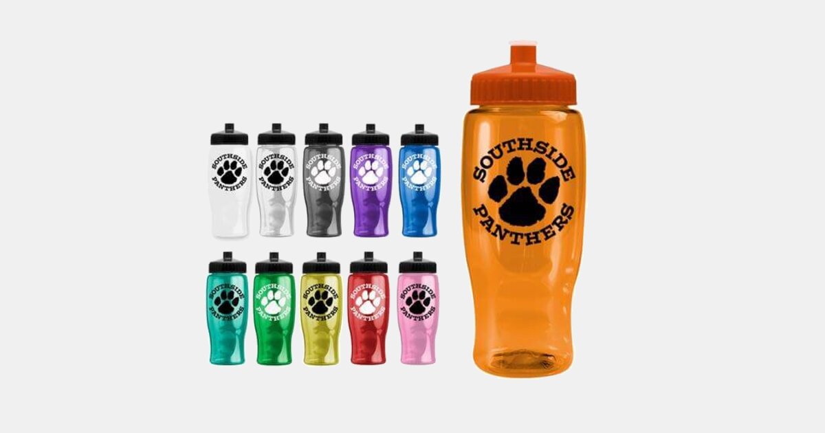 Water Bottle Poly-Pure Transparent Bottles 27 oz | MiniThrowBalls.com