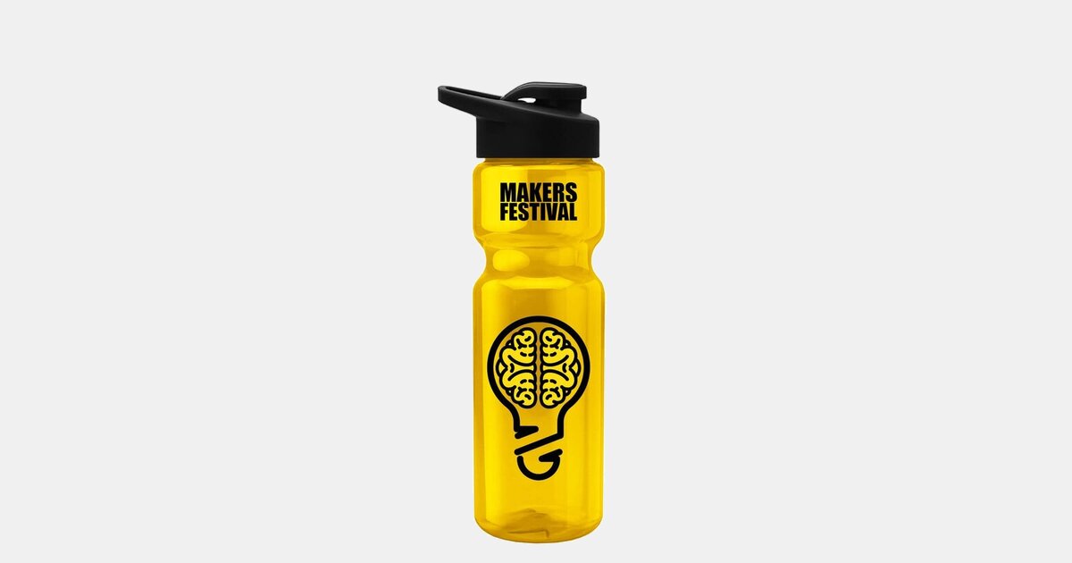 Poly Pure 28 Oz Bottle - Drink Thru Lid USA Made with your logo ...