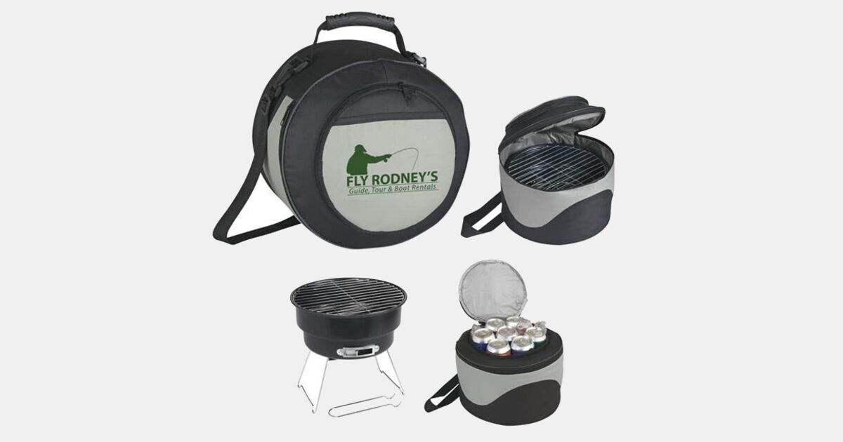 Portable Bbq Grill And Cooler with your logo | MiniThrowBalls.com