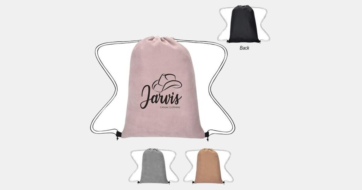 Custom Printed Posh Herringbone Drawstring Bag with your logo ...