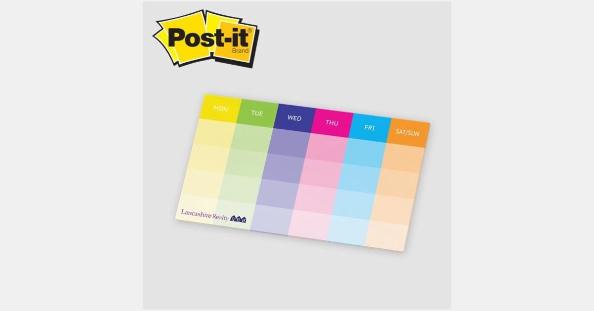 Post-it(R) Custom Printed Organizational Notes - 10" x 6" with your ...