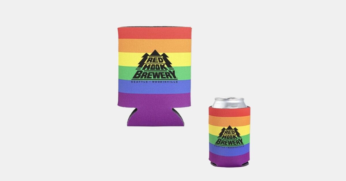 Pride Can Cooler with your logo | MiniThrowBalls.com