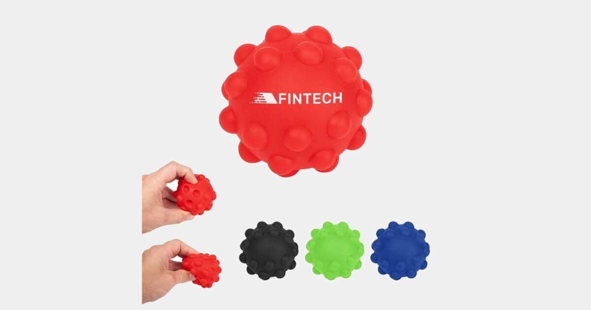 Custom Printed Push Pop Bouncing Ball with your logo | MiniThrowBalls.com