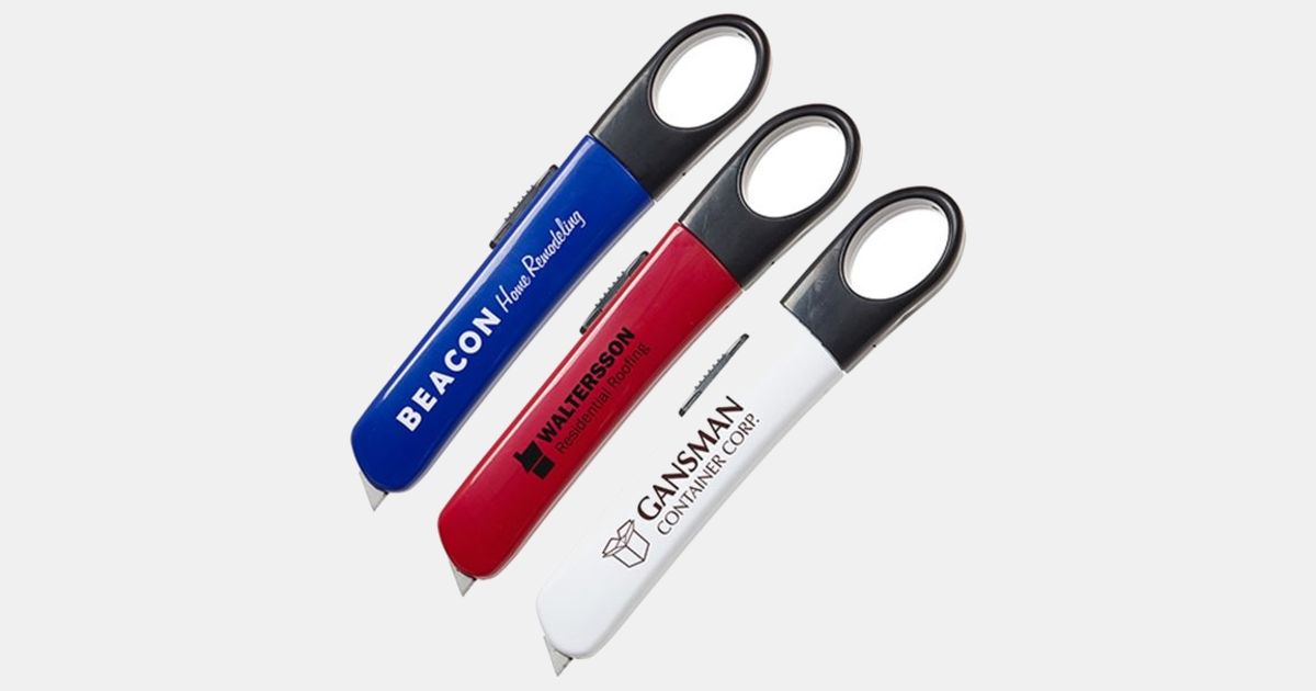 Custom Quick-Cut Carton Cutter with your logo | MiniThrowBalls.com