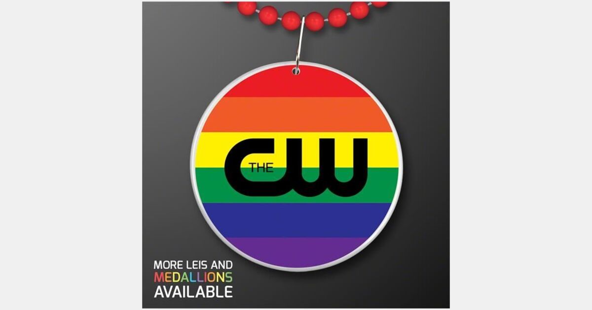 Rainbow Flag Circle Medallion with your logo | MiniThrowBalls.com