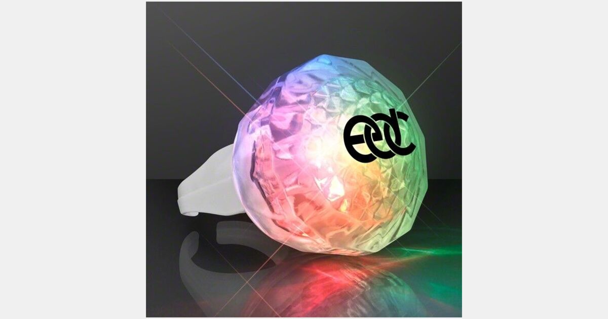 Rainbow Flash Rave Ring with Light Trails with your logo ...
