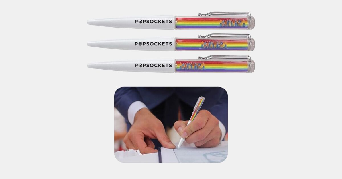 Custom Printed Rainbow Floating Pen with your logo | MiniThrowBalls.com