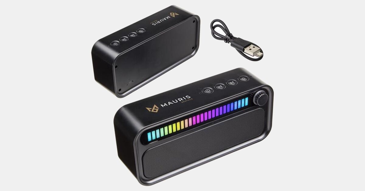 Rave Light-Up Stereo Wireless Speaker with your logo | MiniThrowBalls.com