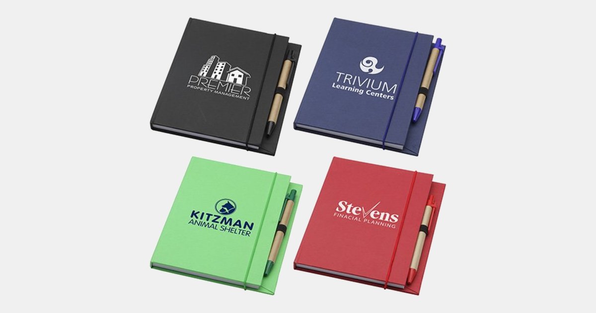 Custom Printed Recycled Desk Journal with your logo | MiniThrowBalls.com