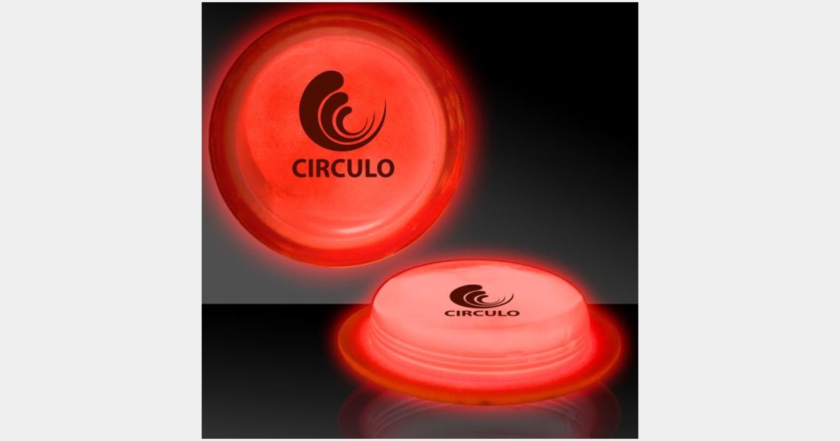 Personalized Red Light Up Glow Badge | MiniThrowBalls.com
