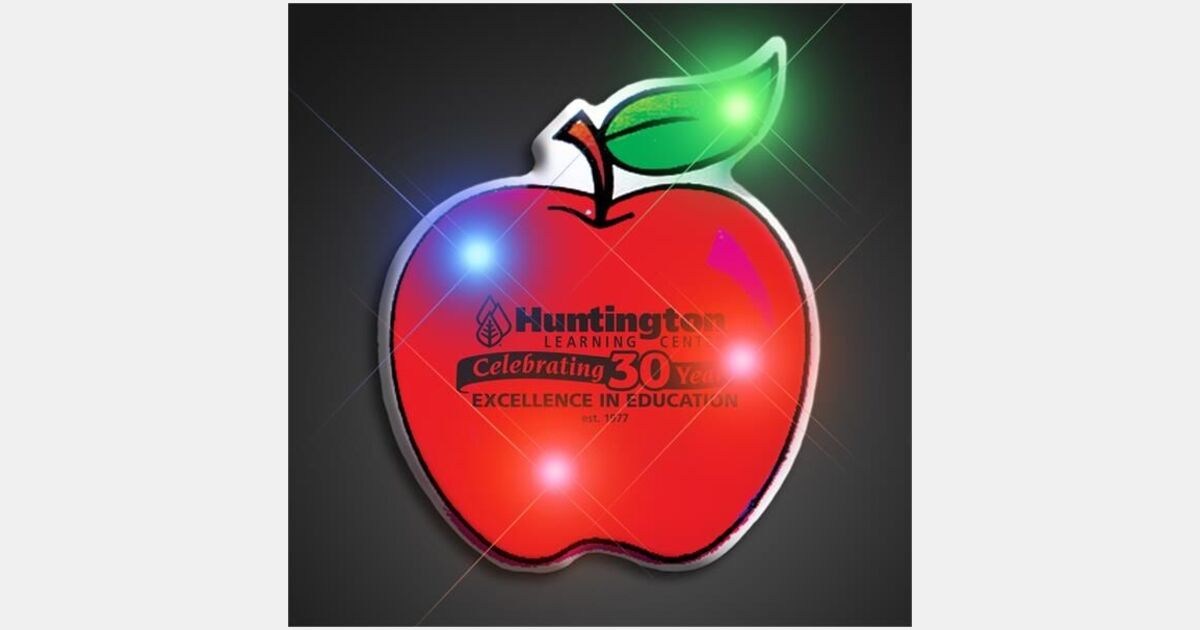 Flashing Red Apple Flashing Pin With Your Logo
