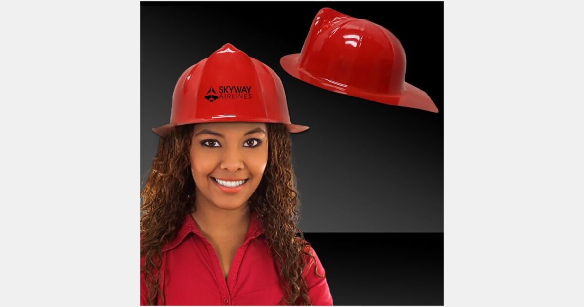 Red Firefighter fireman's Hat with your logo | MiniThrowBalls.com