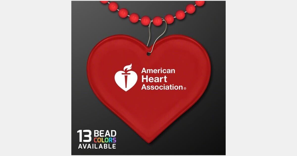 Red Heart Medallion with Beaded Necklace with your logo ...