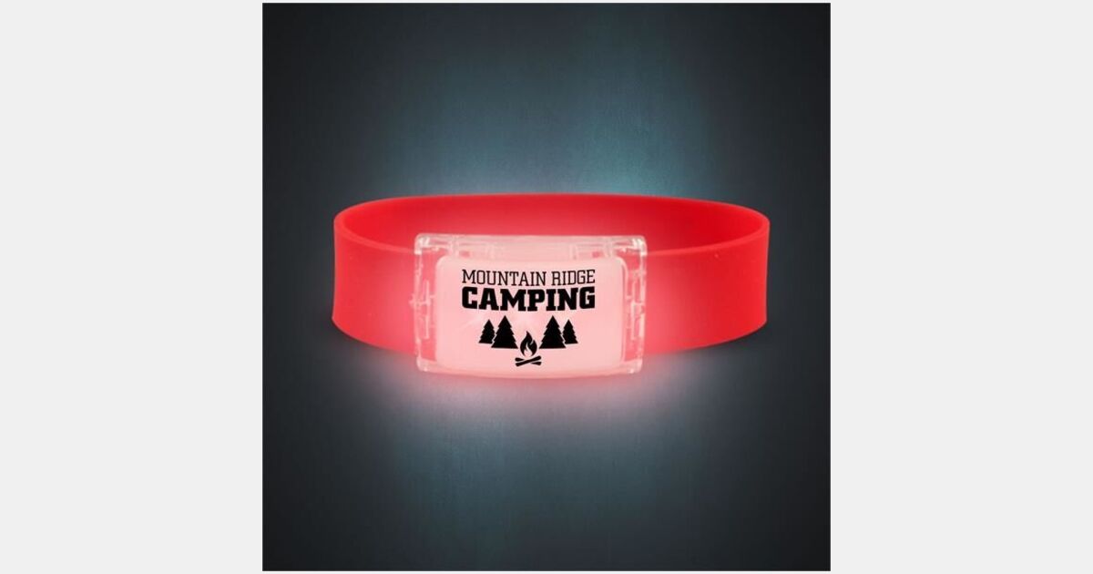 Custom Printed Red LED Silicone Wristbands with your logo ...