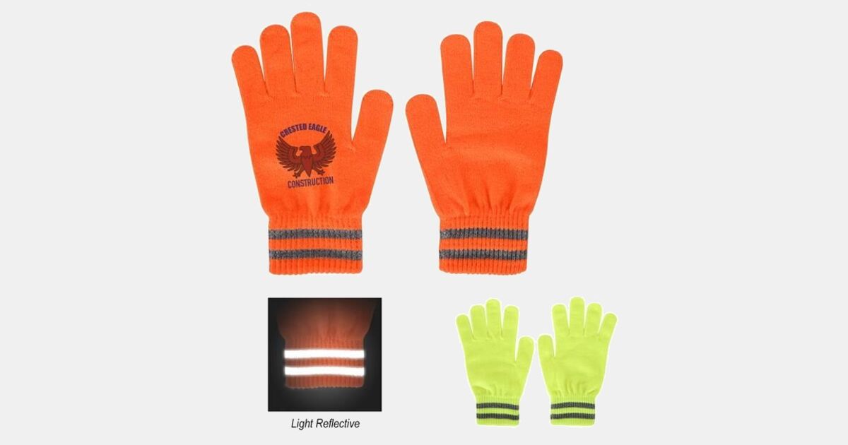 Reflective Safety Gloves with your logo | MiniThrowBalls.com