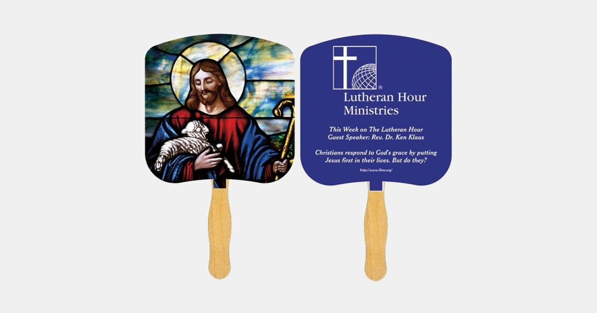 Religious Hand Fan - Spot Color USA Made with your logo ...