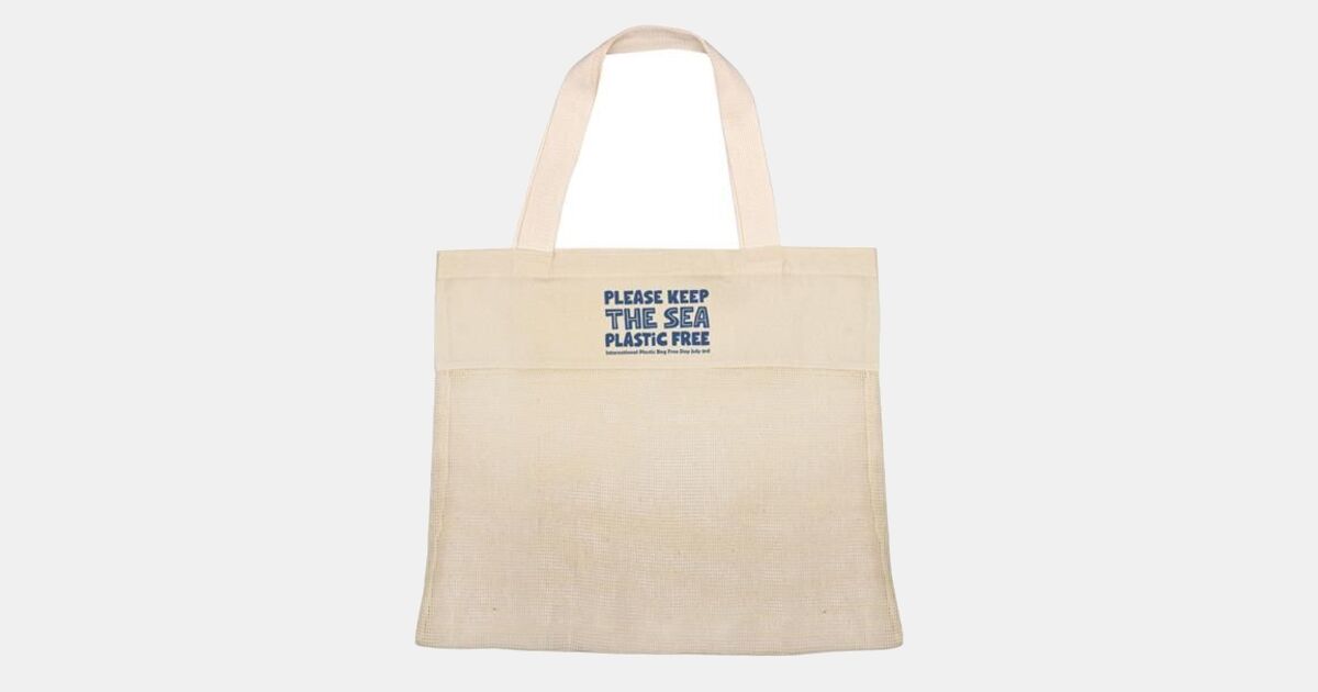 Custom Printed Reusable Cotton Mesh Tote Bag with your logo ...