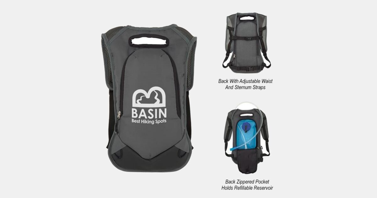 Giveaway Revive Hydration Backpack with your logo | MiniThrowBalls.com