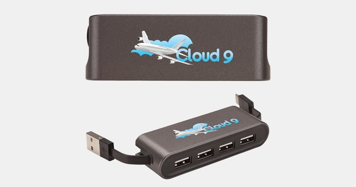 Custom Printed Rondo Type-C USB Hub with your logo | MiniThrowBalls.com