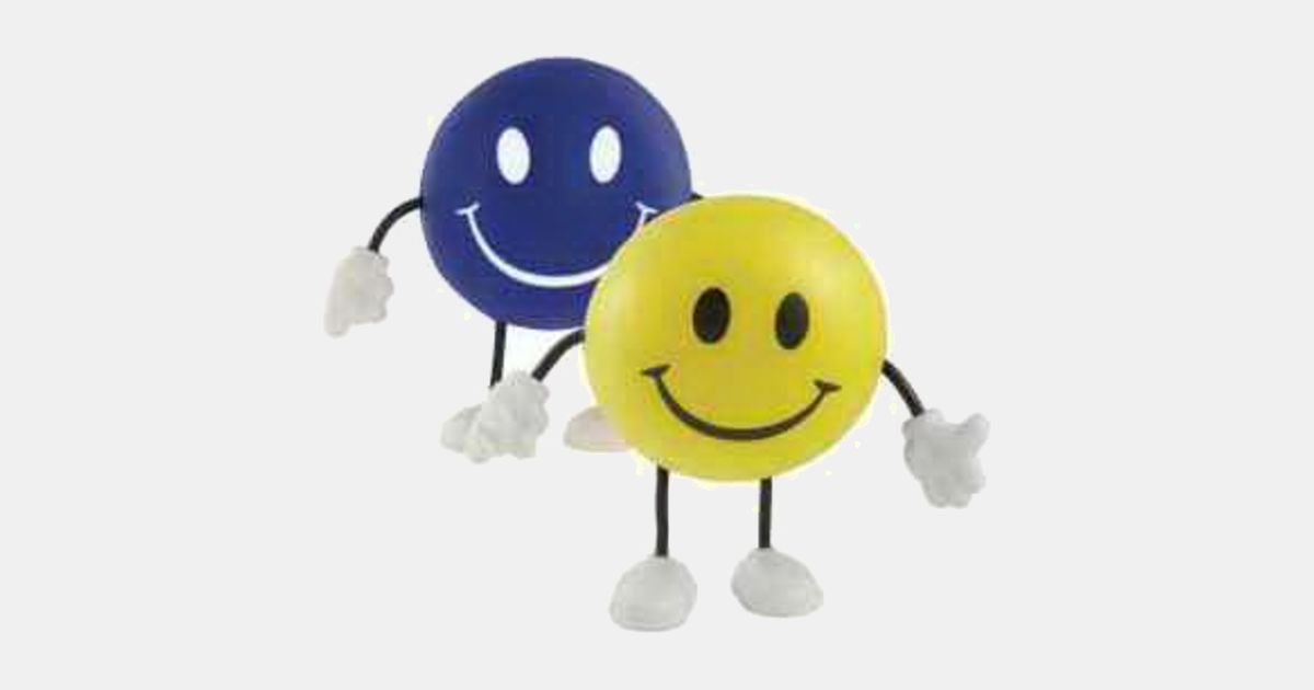 Stress Ball - Happy Face Figure | MiniThrowBalls.com