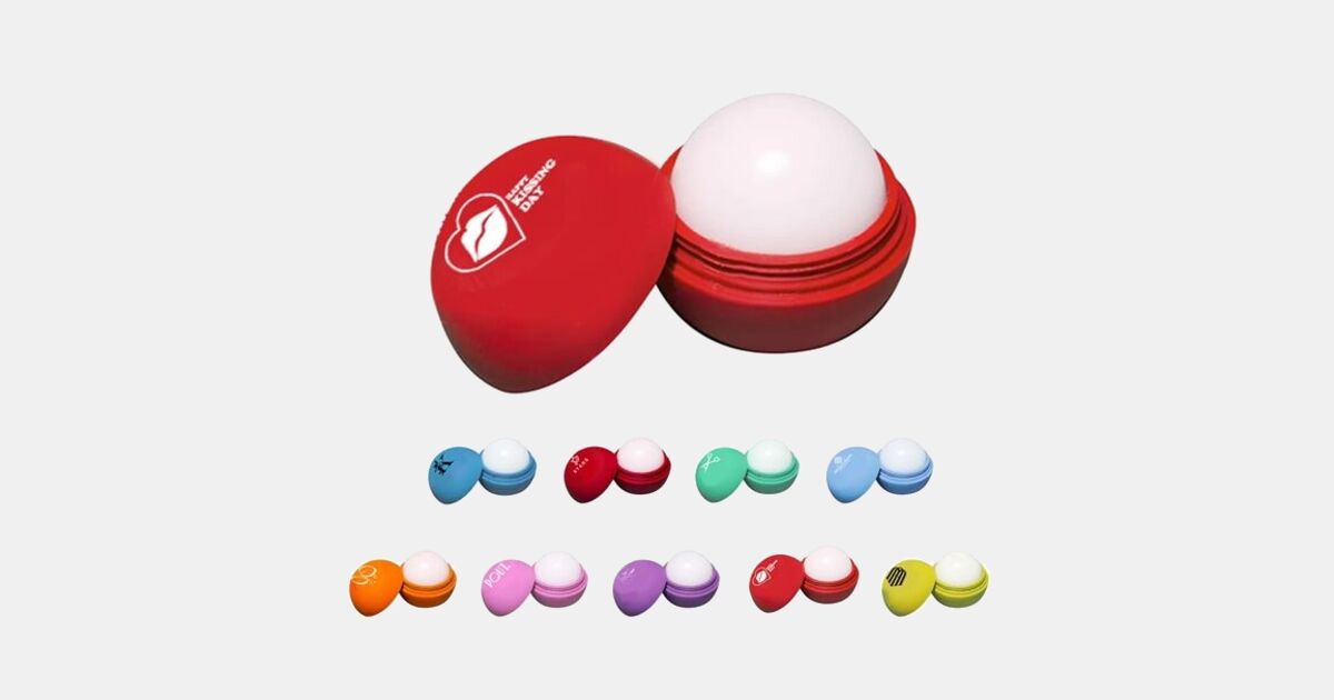 Custom Printed Round Scented Lip Balm with your logo | MiniThrowBalls.com