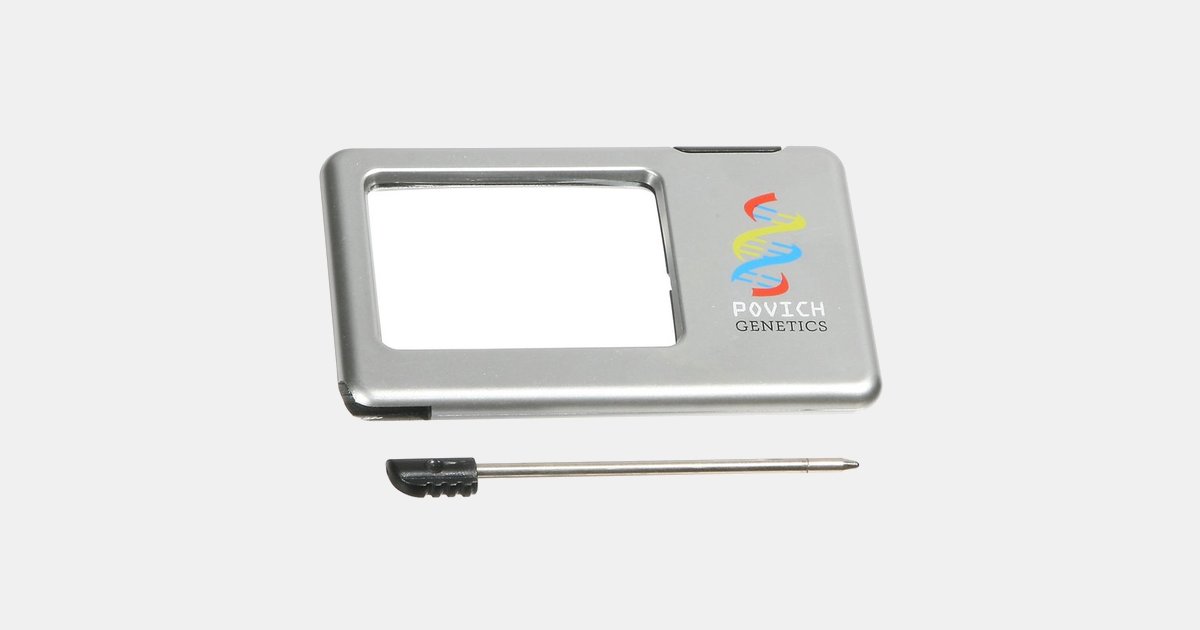 Magnifying Glass Custom Imprinted Silver Thin Light-Up Magnifier ...