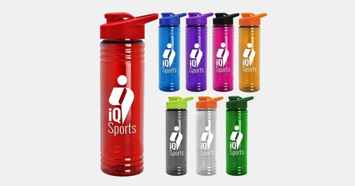 Slim Fit 24 Oz Water Bottles - Drink Thru Lid USA Made with your logo ...