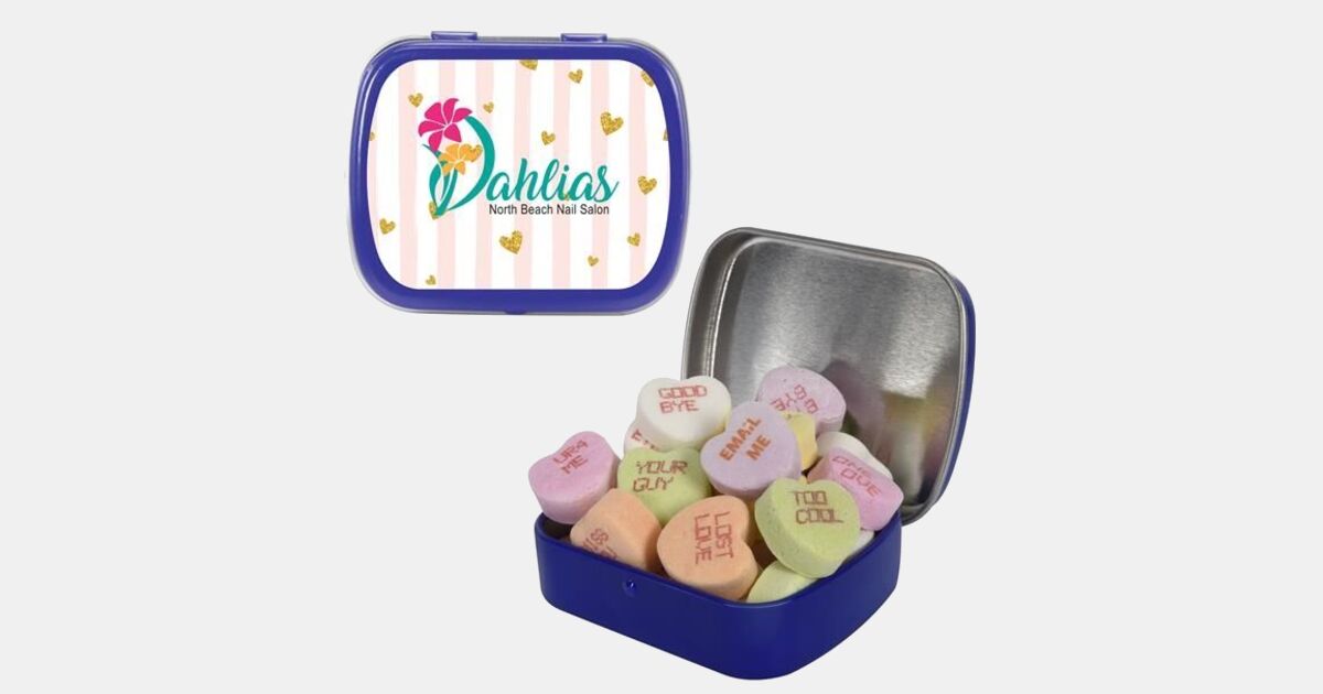 Printed Small Mint Tin with your logo | MiniThrowBalls.com