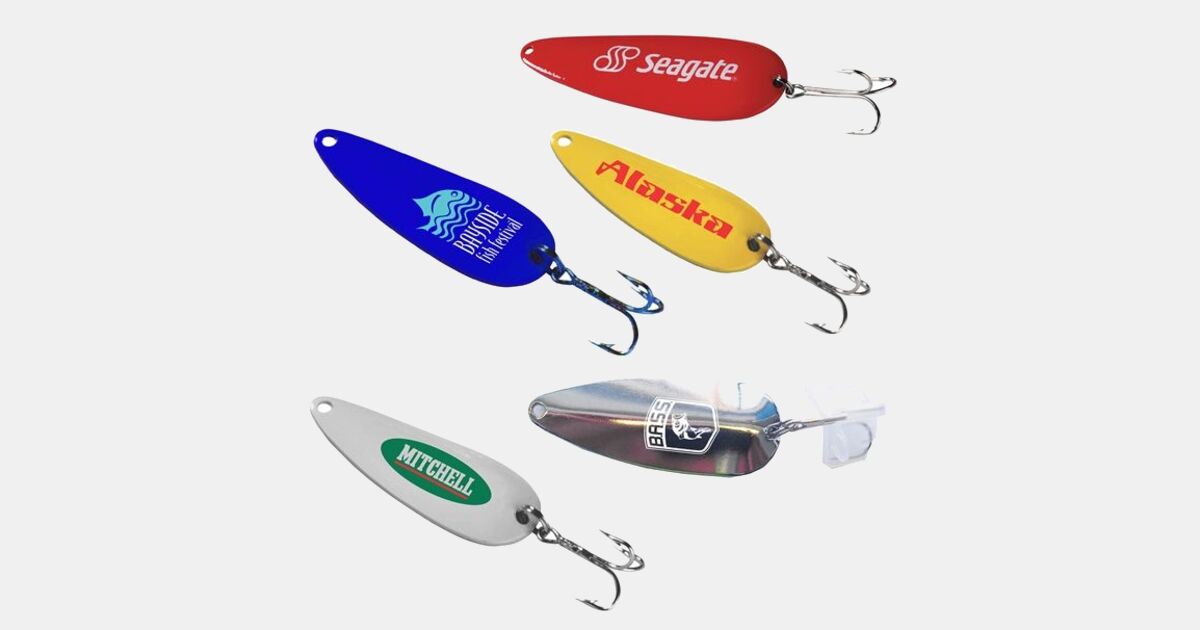 Small Spoon Fishing Lure with your logo | MiniThrowBalls.com