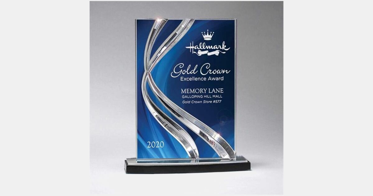 Small Sweeping Ribbon Award USA Made with your logo | MiniThrowBalls.com