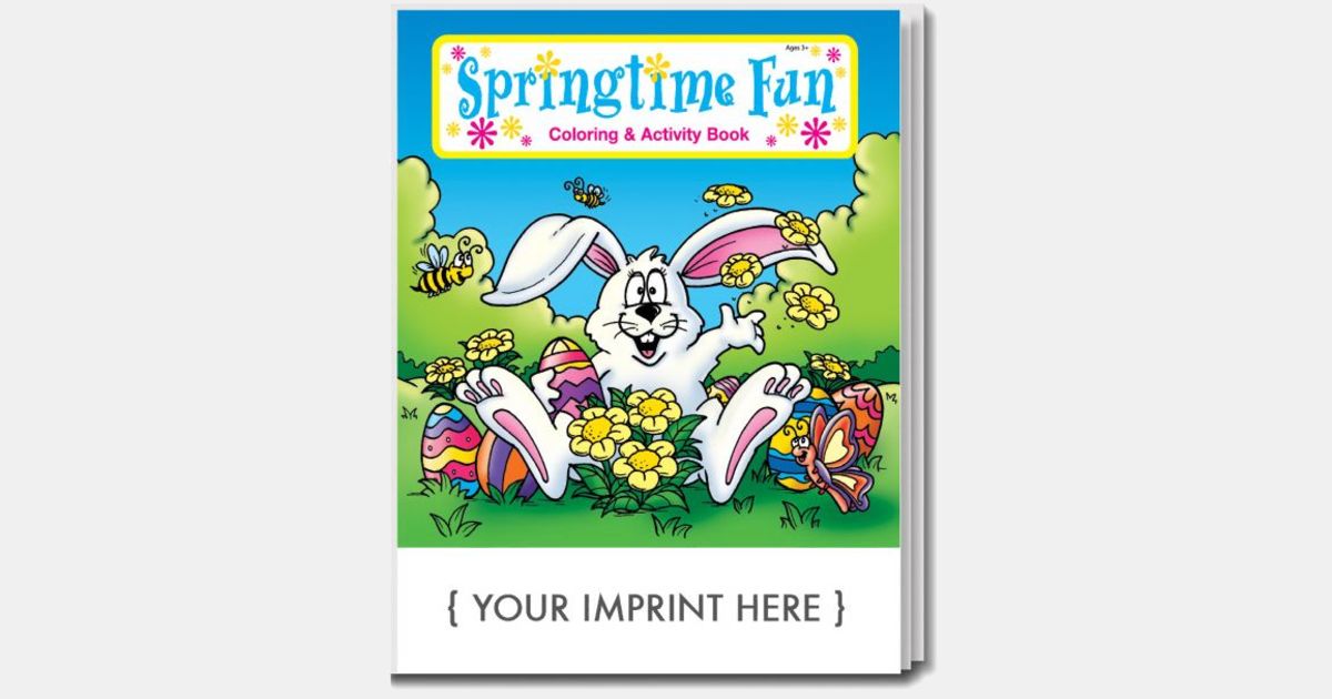 Springtime Fun Coloring And Activity Book USA Made with your logo ...