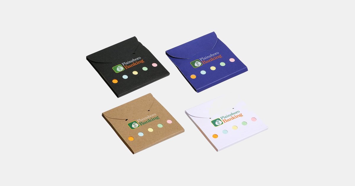 Square Deal Custom Imprinted Sticky Note Wallet | MiniThrowBalls.com