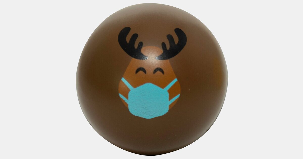 Promotional Squeezies (R) Holiday Ppe Reindeer Stress Ball with your ...