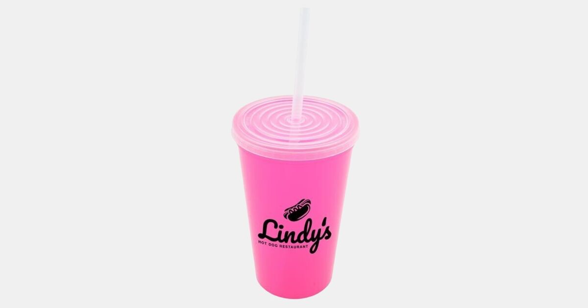 Stadium Cup With Lid And Straw USA Made with your logo | MiniThrowBalls.com
