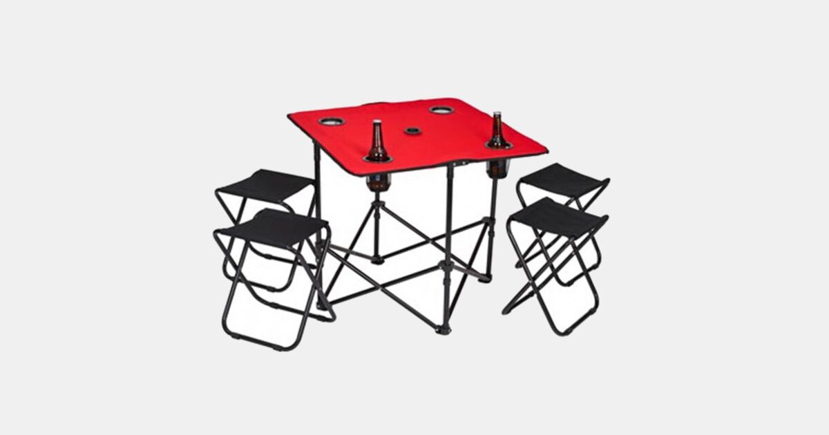 STADIUM TABLE & CHAIRS with your logo | MiniThrowBalls.com