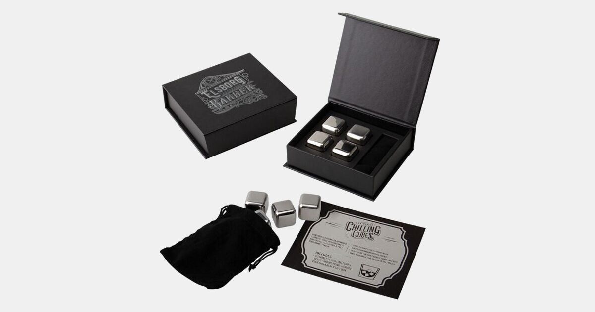 Custom Printed Stainless Chilling Cubes with your logo | MiniThrowBalls.com