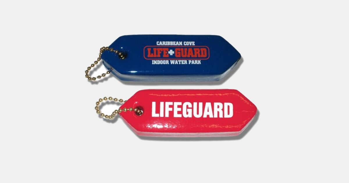 Lifeguard Tube Key Float USA Made with your logo | MiniThrowBalls.com