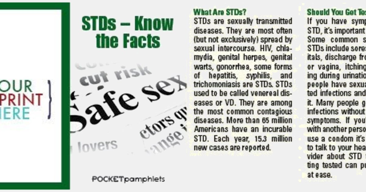 Stds - Know The Facts Pocket Pamphlet USA Made with your logo ...