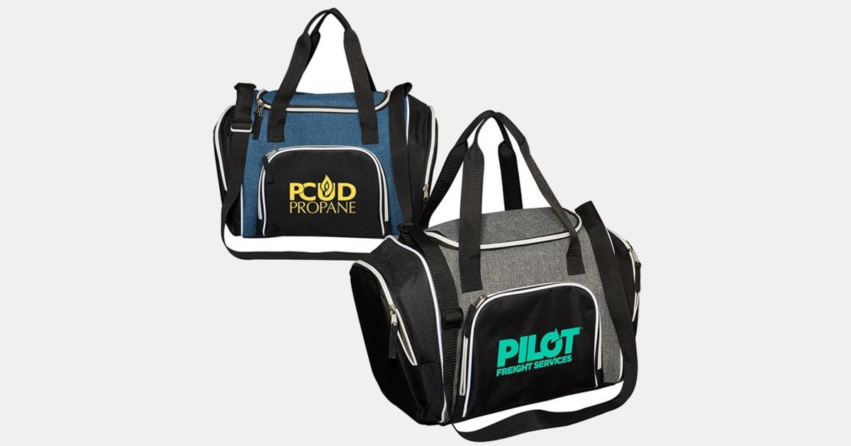 Custom Strand 12 Can Duffel Cooler with your logo | MiniThrowBalls.com